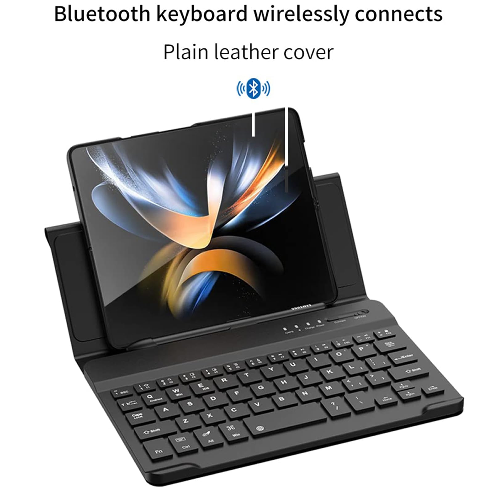 MOAITO for Samsung Galaxy Z Fold 5 Keyboard Case, Fold 4, Fold 3, Pixel Fold Keyboard Case, Folding Bluetooth Portable Travel Foldable Keyboard Case with S Pen for Samsung Galaxy Z Fold 4(Black)
