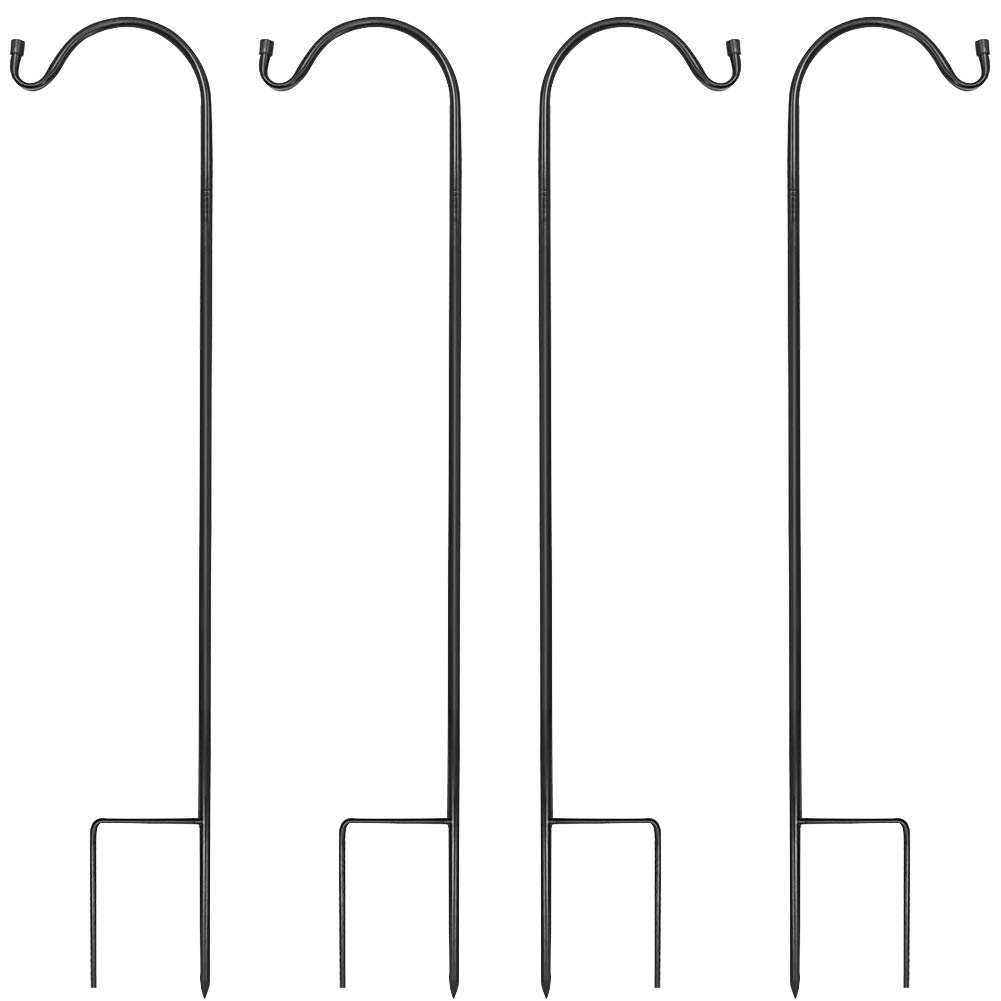 MIXXIDEA Heavy Duty Garden Shepherds Hooks for Outdoor, Premium Metal Shepherds Hooks, Height Adjustable Bird Feeder Hanger, Hanging Basket Hooks 37” Inch Tall Hanging Plant Hooks (Pack of 4)