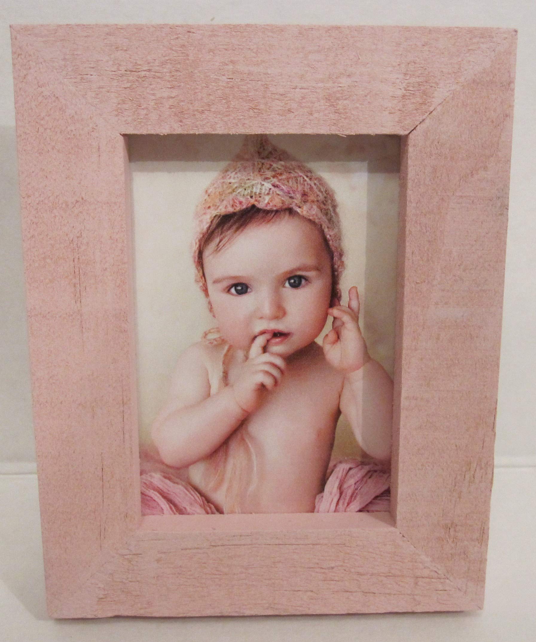 EXP 2x3 Baby Pink Distressed Wood Photo Picture Frame