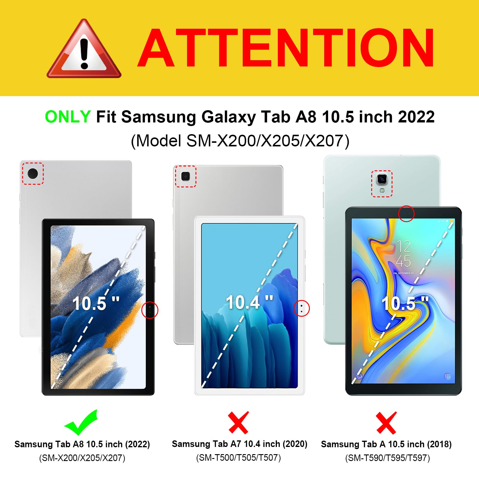 Fintie Slim Case for Samsung Galaxy Tab A8 10.5 Inch 2022 Model (SM-X200/X205/X207), Ultra Thin Lightweight Hard Back Shell Tri-Fold Stand Cover with Auto Wake/Sleep, Starry Sky