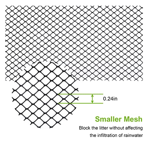 Evcitn Plastic 2-Pack Gutter Guard Mesh Roll 6”X80Ft Long Total,DIY Leaf Protection Cover Netting with 40 Clip Fixing Hooks,Ideal for Preventing Leaves,Twigs and Debris from Clogging