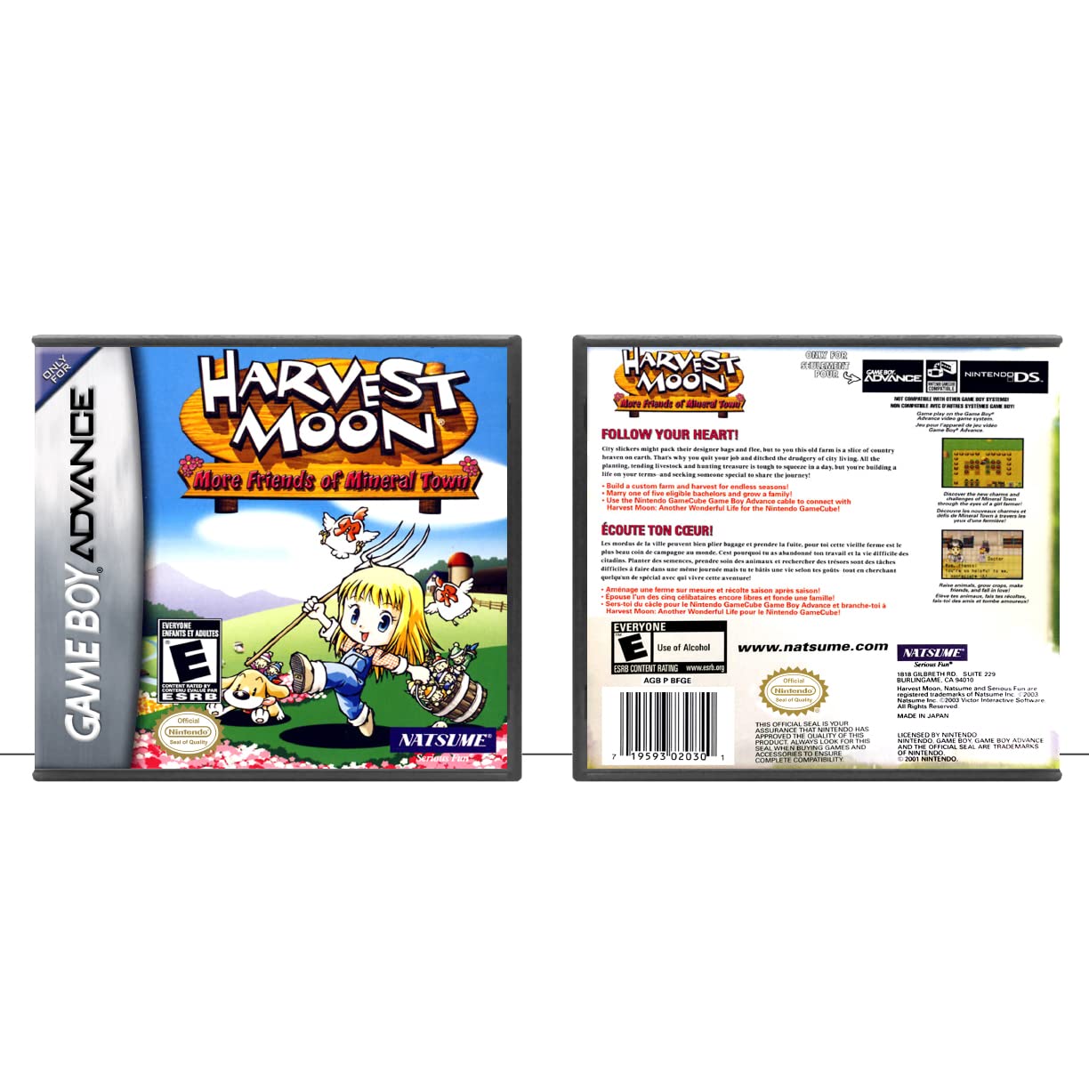 Harvest Moon: More Friends of Mineral Town | (GBA) Game Boy Advance - Game Case Only - No Game