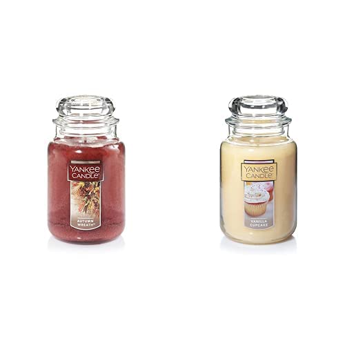 Yankee Candle Large Jar Candle, Autumn Wreath™ & Large Jar Candle Vanilla Cupcake