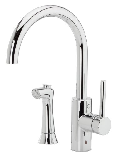 Pfister Solo Kitchen Faucet with Side Sprayer, 1-Handle, High Arc Swivel Spout, Polished Chrome Finish, LF0294SLC