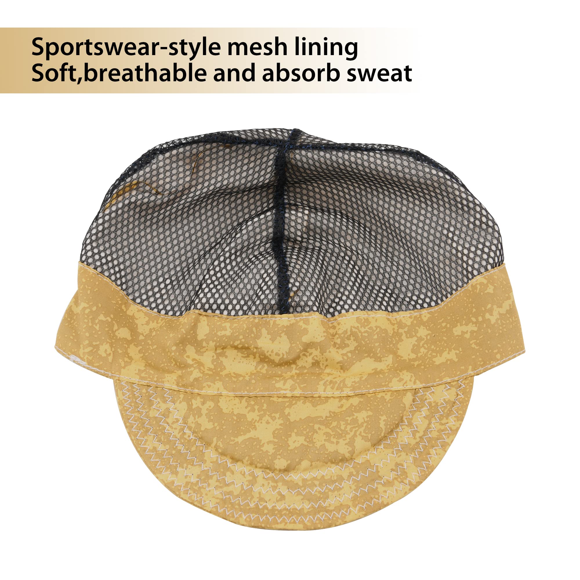 hynade Welding Cap Cotton Sweat Absorption,Welders Flame Resistant Protective Welding Hat Cap (Yellow