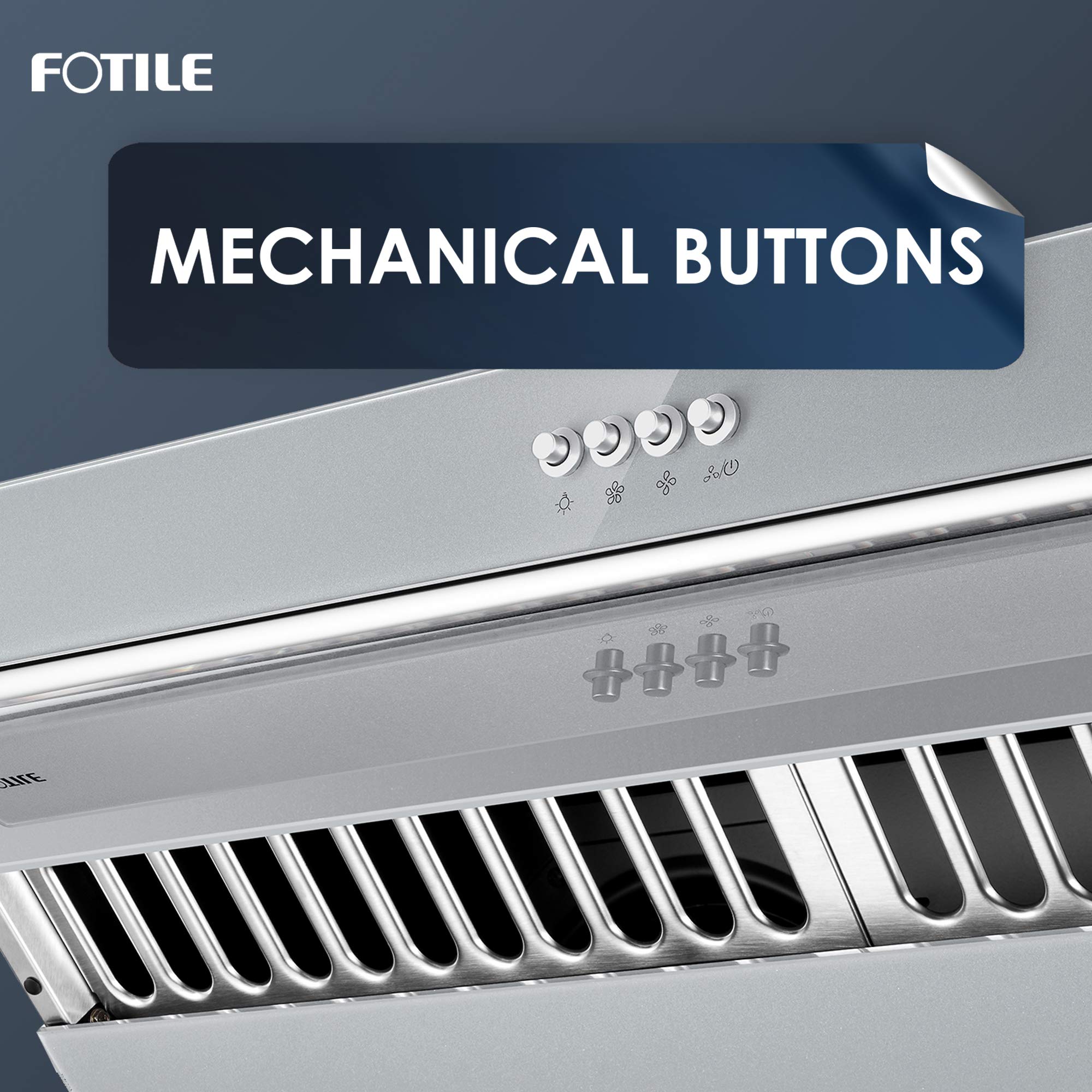 FOTILE JQG7502.G 30" Range Hood Unique Side-Draft Design for Under Cabinet or Wall Mount Modern Kitchen Vent Hood Powerful Motor LED Lights Mechanical Buttons Cooktop Bundle (1. Silver Gray)