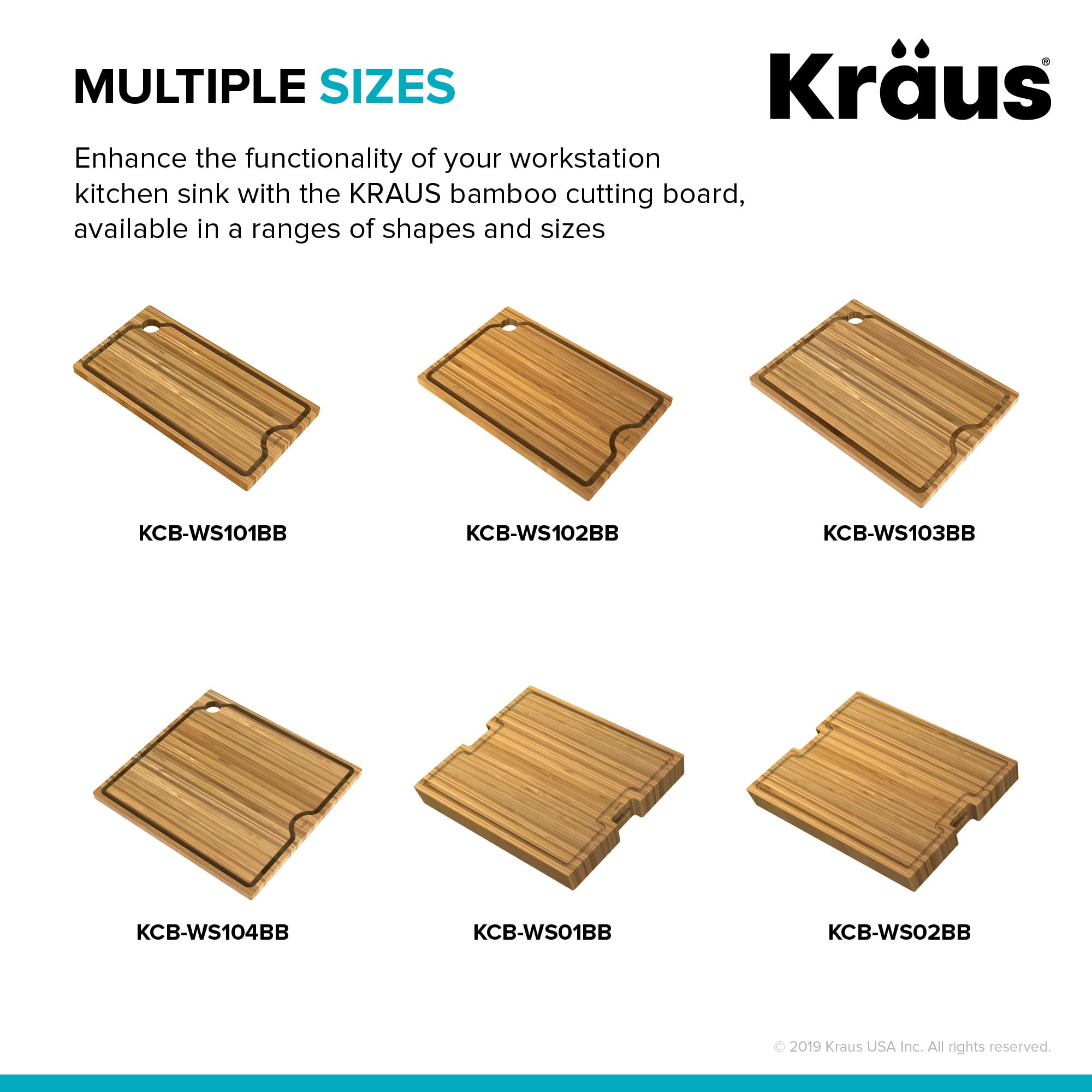 Kraus KCB-WS102BB Kore Cutting Board, 16 3/4" x 10 3/4"