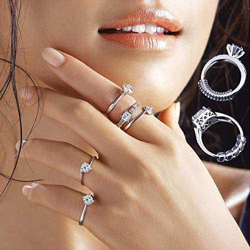 FuXing Ring Size Adjuster for Loose Rings Invisible Transparent Silicone Guard Jewelry Tightener Resizer 6 Sizes Fit Almost Any Rings 6 Pack