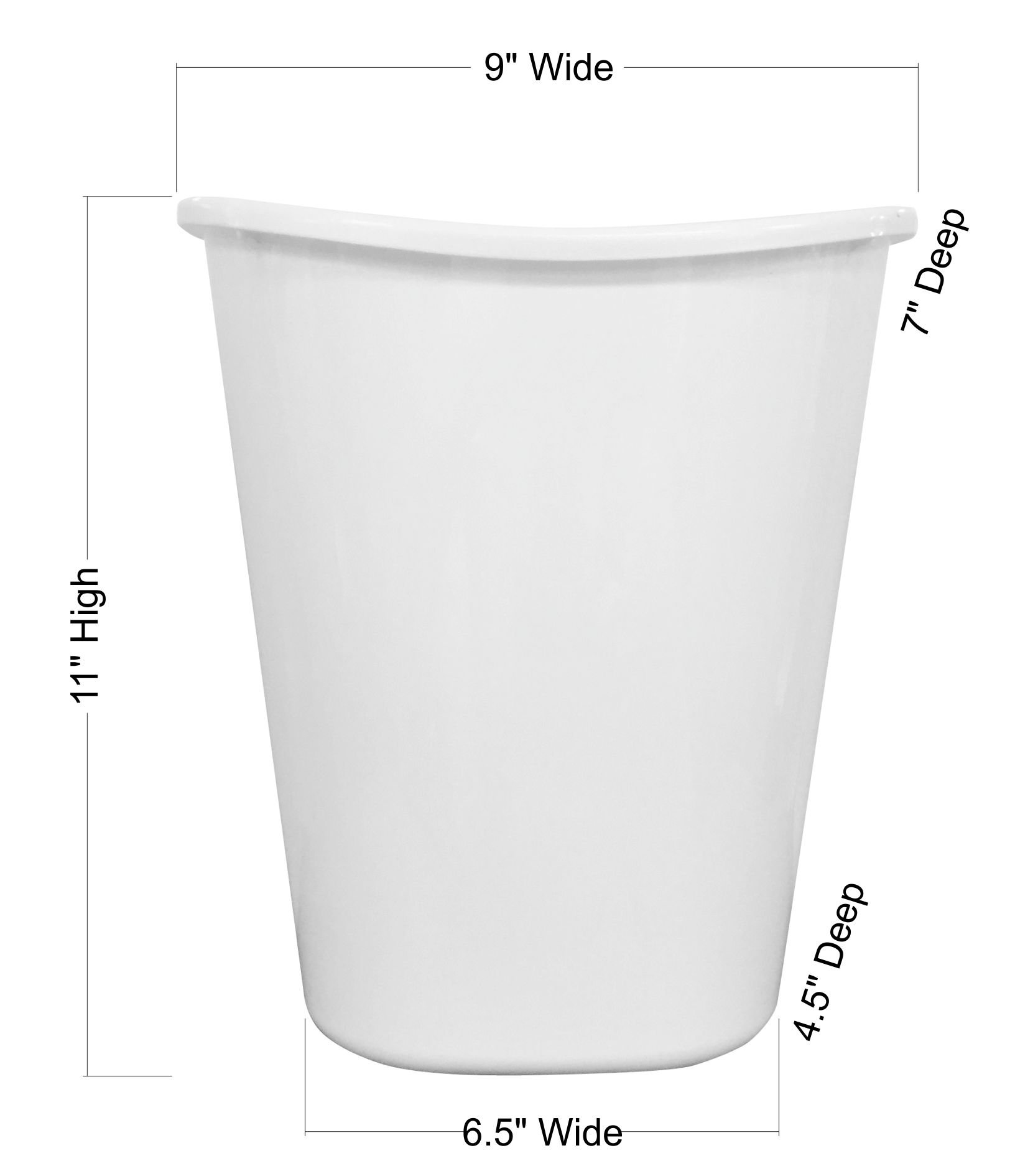 RNK Shops Personalized Initial Damask Waste Basket - Double Sided (White)