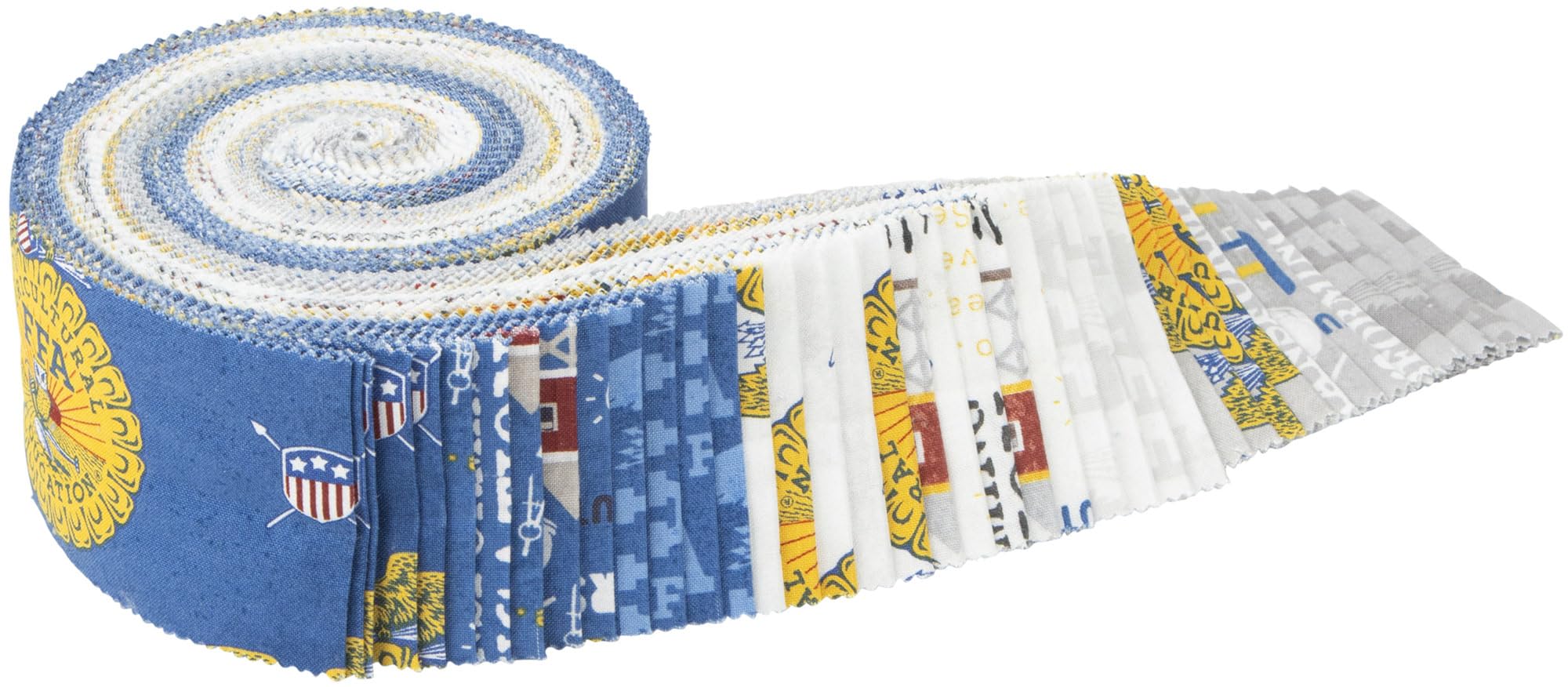 FFA Forever Blue Rolie Polie 40 2.5-inch Strips Jelly Roll Riley Blake Designs RP-13950-40