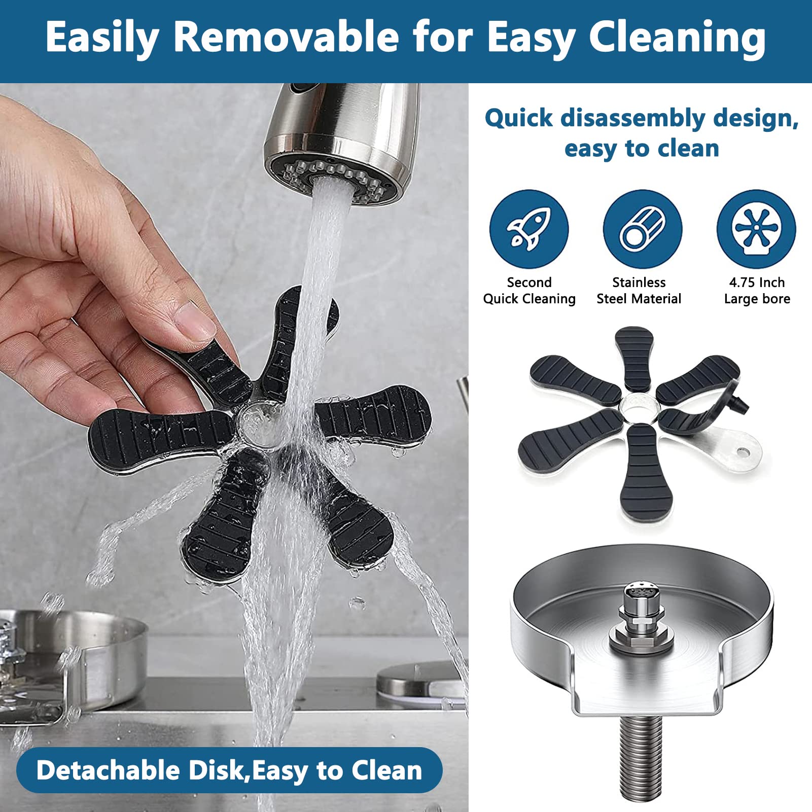 KAGM Glass Rinser for Kitchen Sink, Faucet Glass Washer Cleaner Accessories, Stainless Steel Bar Cup Cleaner for Sink Cup Bottle Washer Kitchen Sink Accessories