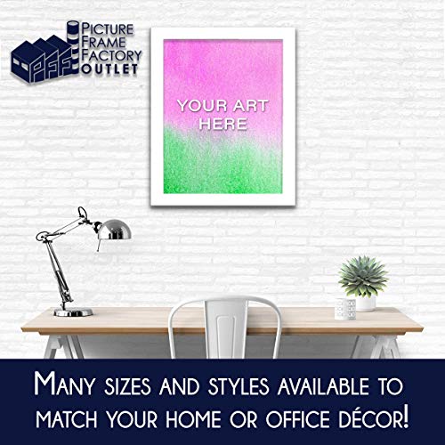 Picture Frame Factory Outlet | 20x27 Picture Frame | 1.25β White Moulding | Plexi Glass and Hanging Hardware Included