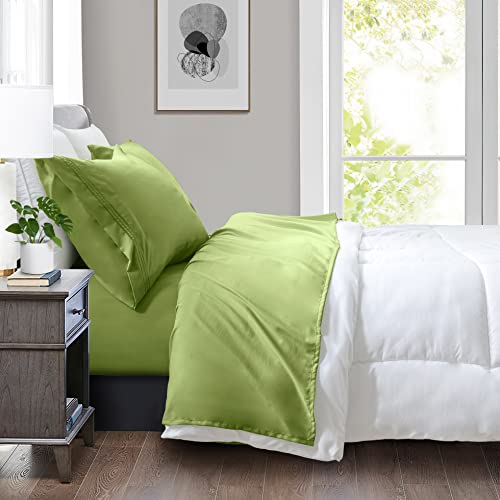 Entisn 4pcs Brushed Microfiber Sheet Full Size Sets, 1800 Thread Count Ultra-Soft Egyptian Quality Bed Sheets, Olive Green Luxury Bedding Sheets with 16" Deep Pocket, Breathable & Cozy & Anti-Wrinkle
