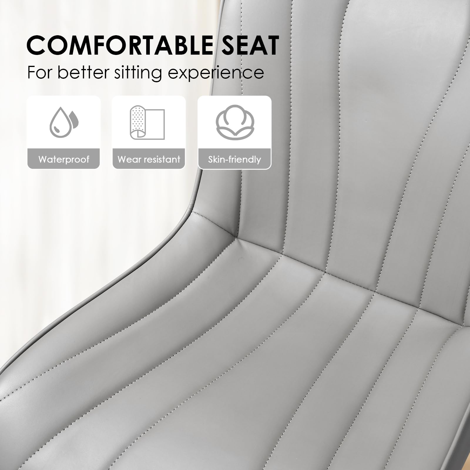 naspaluro Modern Office Chair Grey