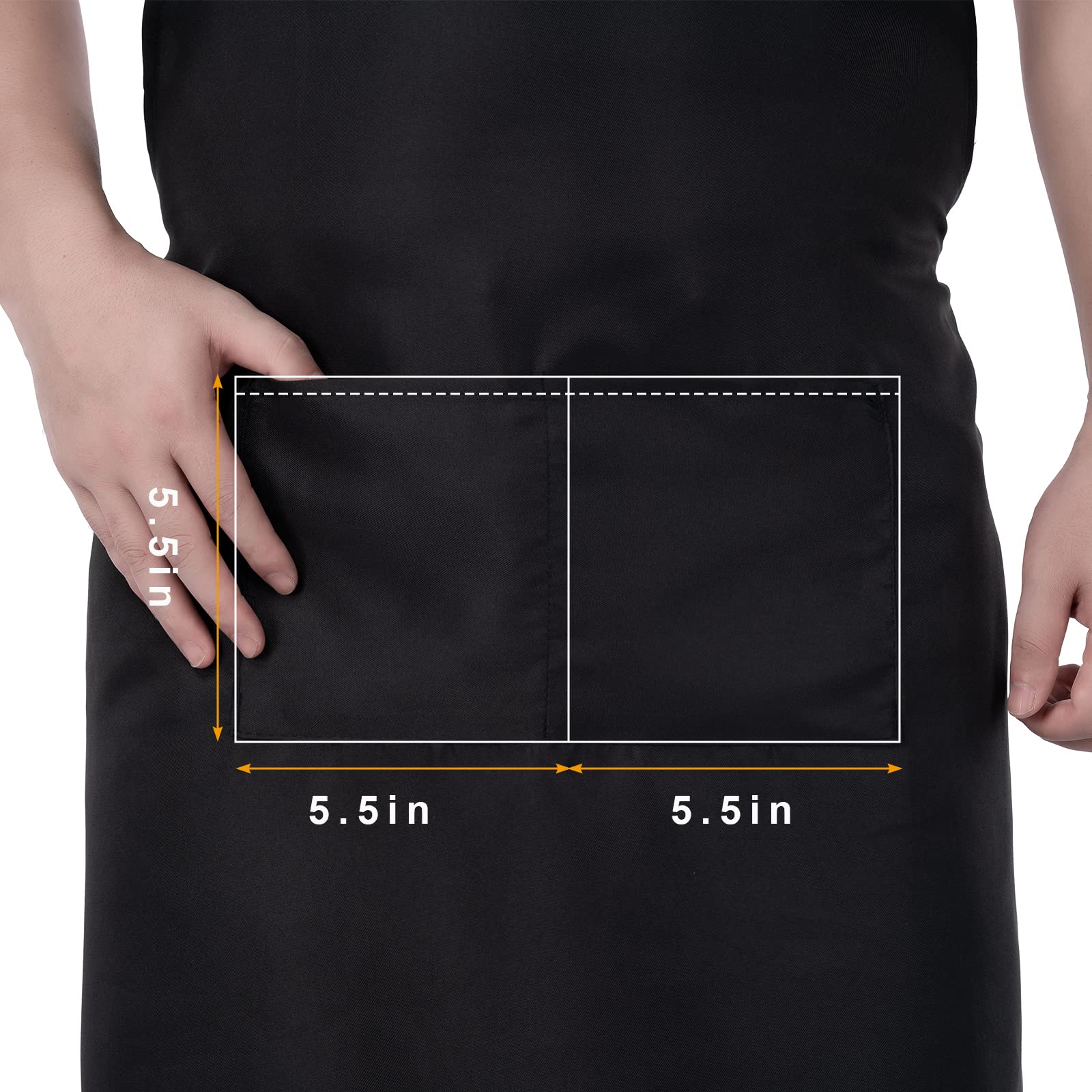 Honmein Apron,2 PCS Waterproof Kitchen Aprons for Women and Men with Pockets, Adjustable Apron for Chef and Server.