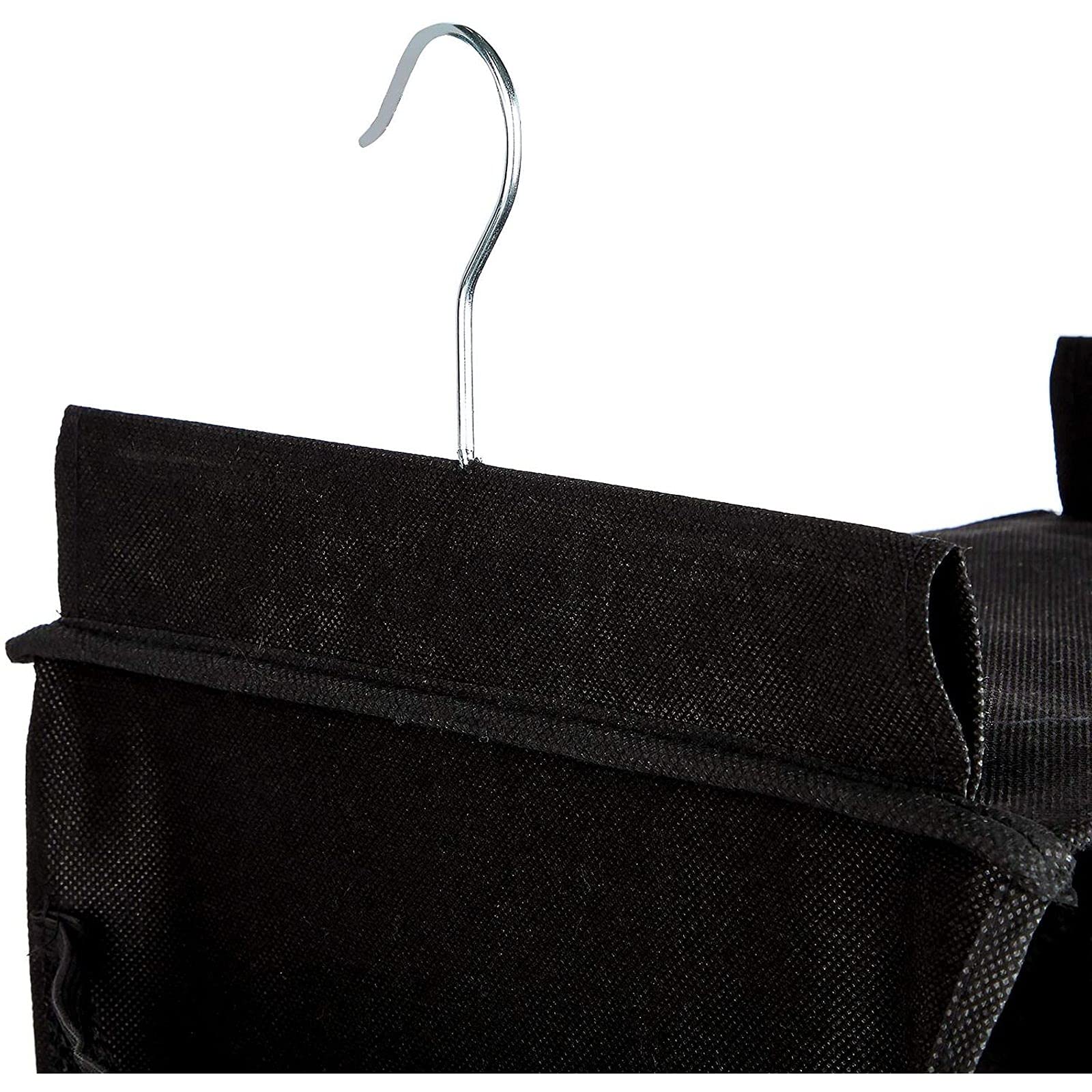 Farmlyn Creek 4-Shelf Hanging Closet Organizer with Pockets (Black, 12 x 11.5 x 33.6 in)
