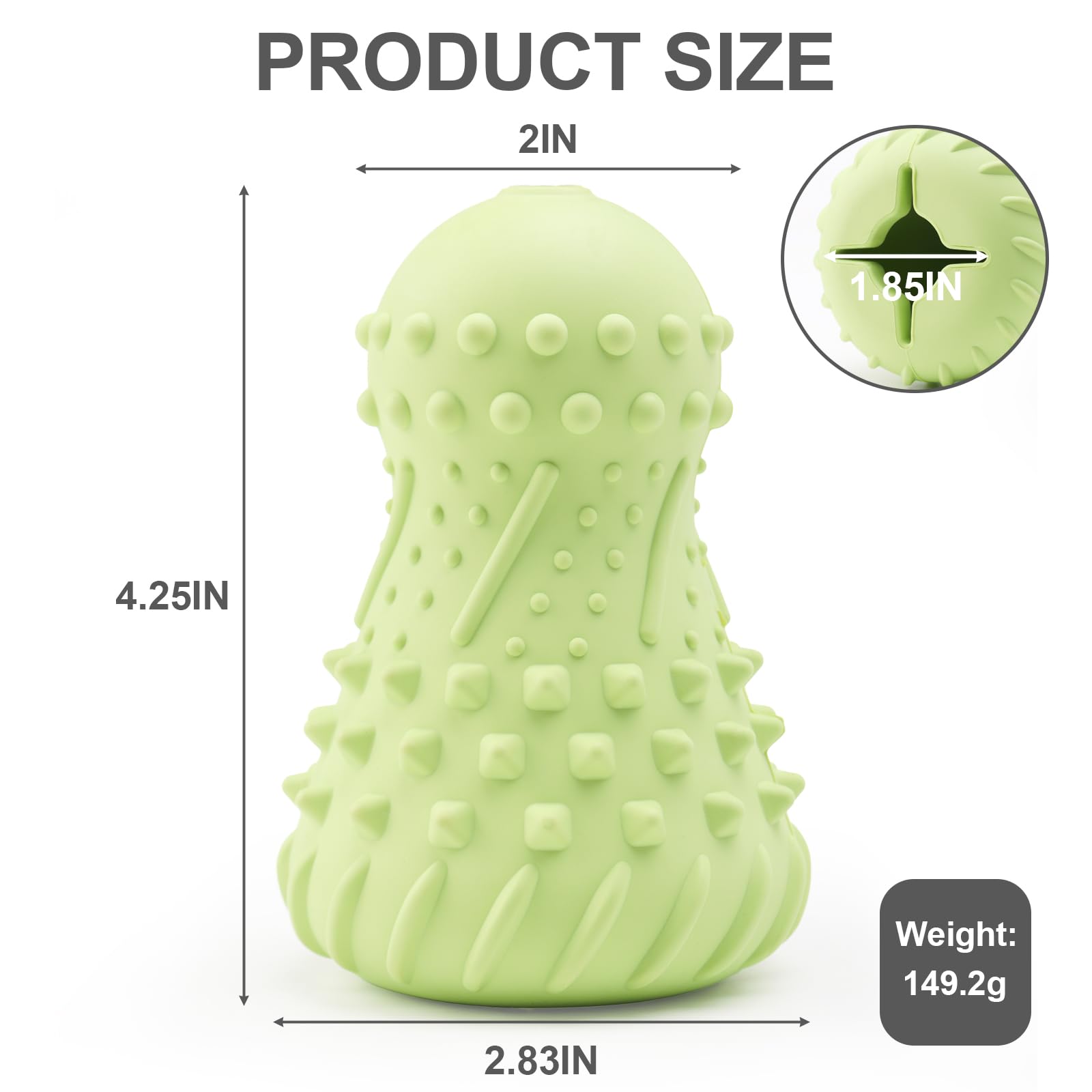 Nopisen Chew Toys -Cone Shape Dog Toys for Aggressive Chewers,Durable Natural Rubber, Multifunctional Teeth Cleaning and Gum Massage(Green)