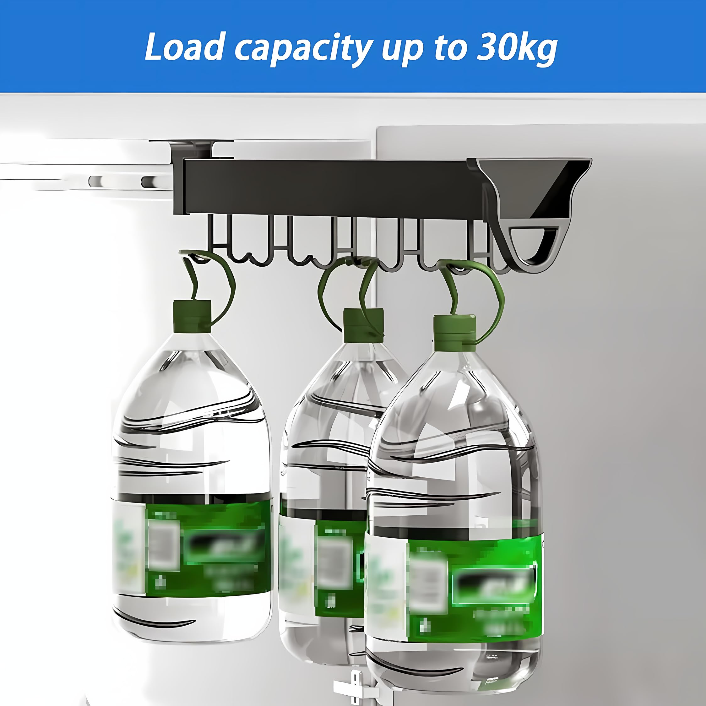RAJYQODIS Pull Out Broom Holder, Multifunctional Slide Broom And Mop Organizer/storage, Hanging Garage Storage Rack For Kitchen/Closet/Home/Cupboard/Wardrobe (Size : 46cm/18.11inch)