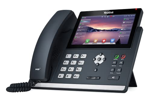 Yealink T48U IP Phone, 16 Lines. 7-Inch Color Touch Screen Display. Dual USB 2.0, Dual-Port Gigabit Ethernet, 802.3af PoE, Power Adapter Not Included (SIP-T48U)