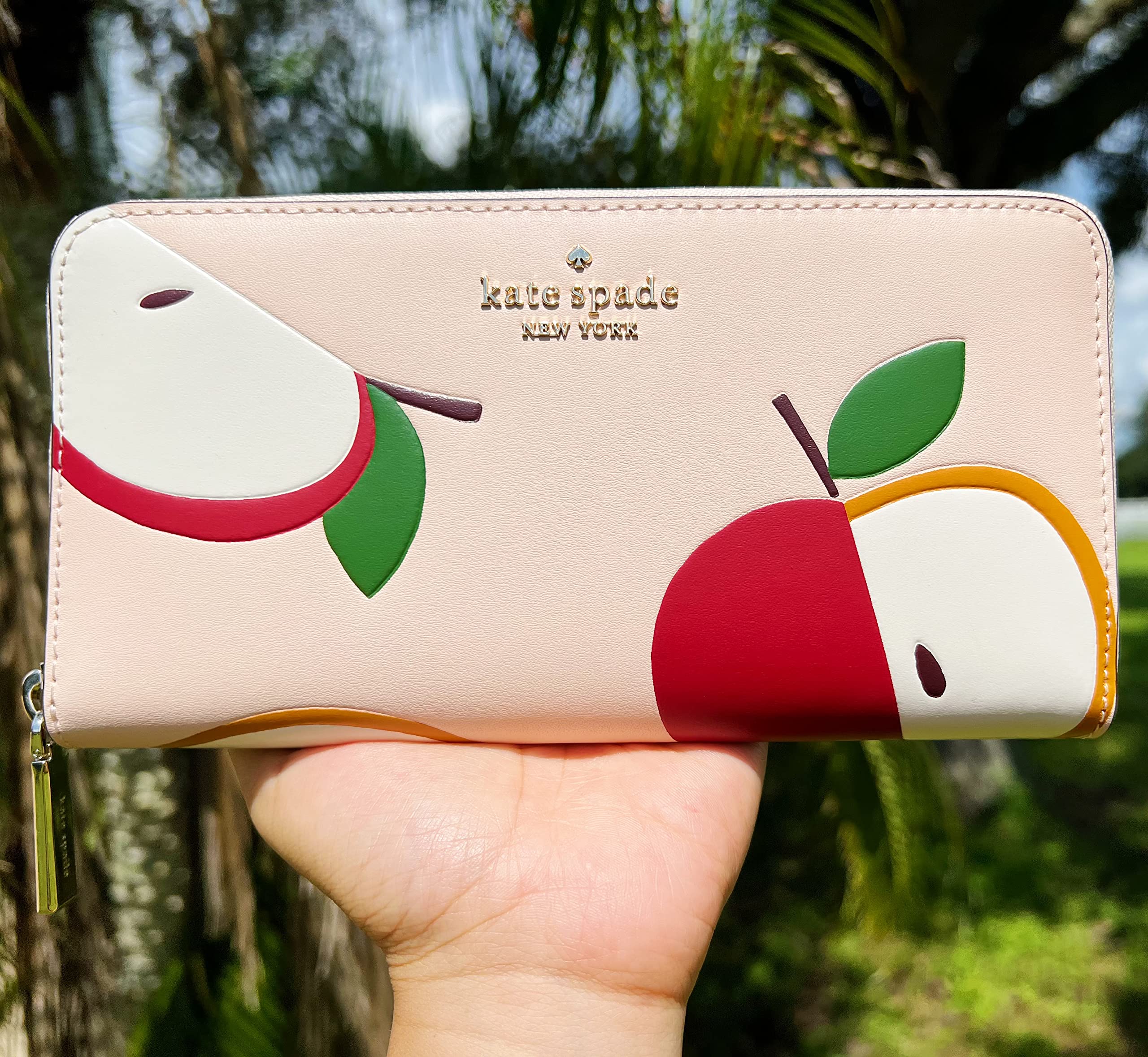 Kate Spade Honeycrisp Red Apple Continental Wallet ( Pink Multi)