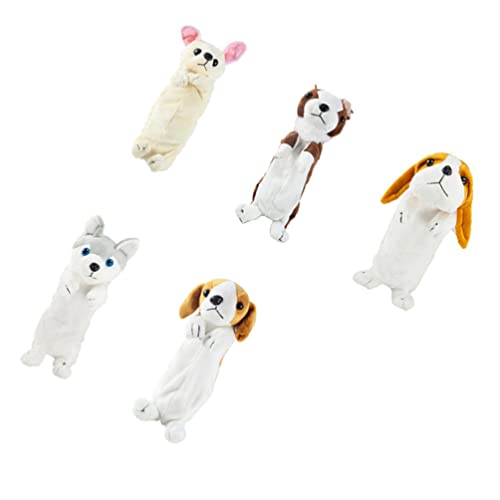 jojofuny Dog Shape Pencil Bags, Plush Pen Case Storage Pouch Puppy Stuffed Pencil Box Storage Zipper Bags Cosmetic Makeup Bag Case (White Husky)