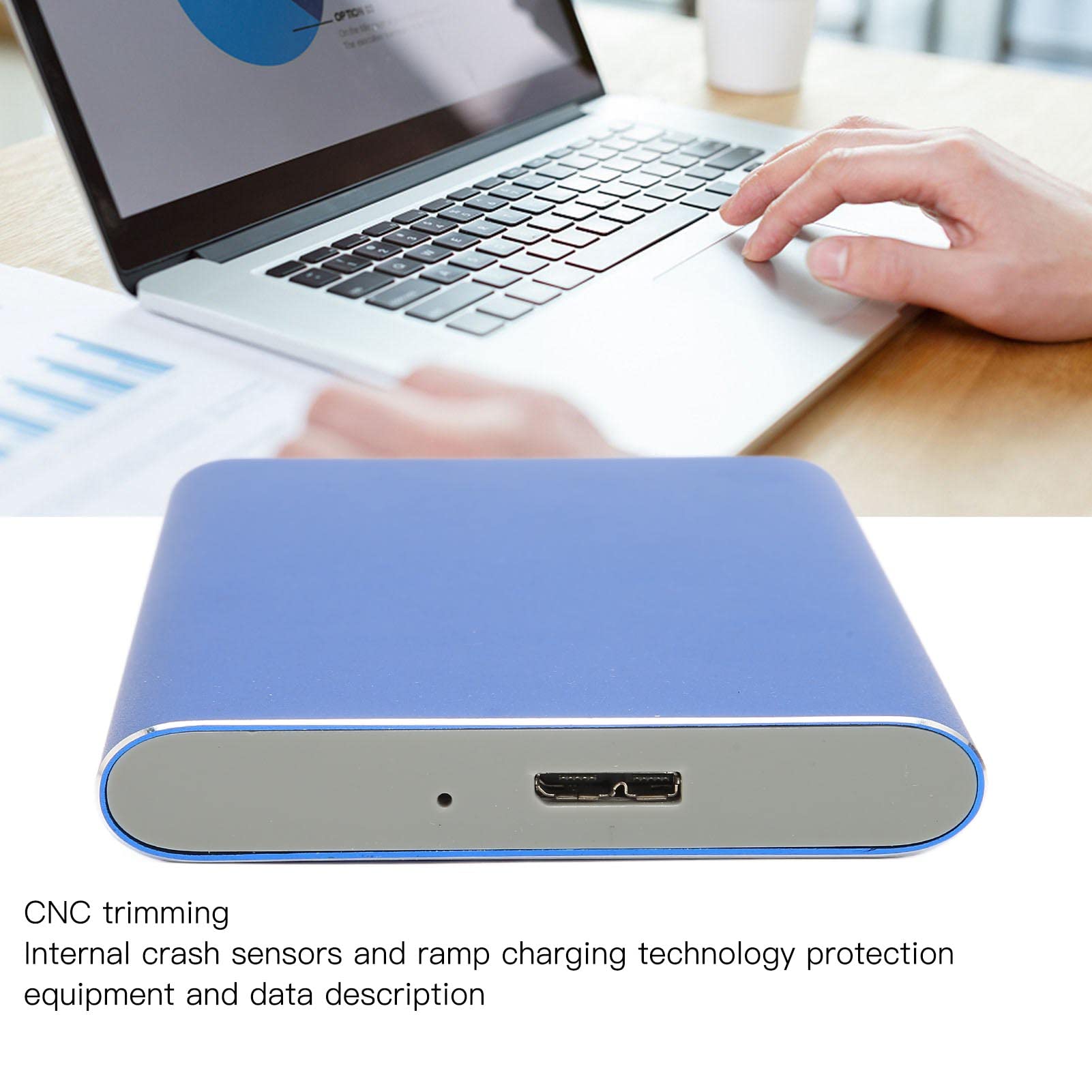 Mobile External Hard Drive,Portable 6Gbps High Speed USB3.0 Ultra Thin External SSD,Compatible with for Win7/8/10,for OS X,for Computer TV Mobile Phone for PS4 Gaming(Blue-1TB)