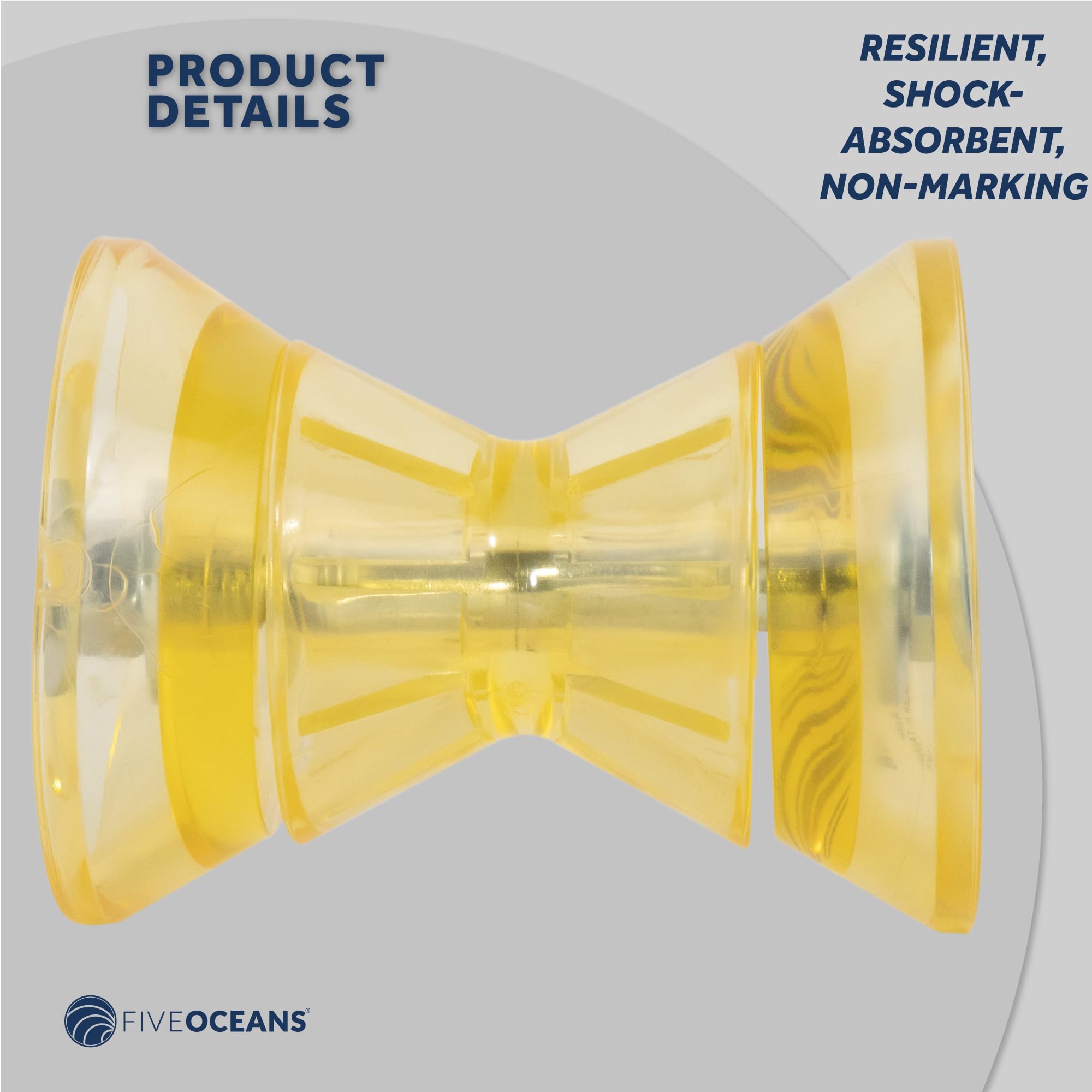 Five Oceans Marine Boat Trailer Yellow Bow Roller Poly, 3-Inch - FO2457