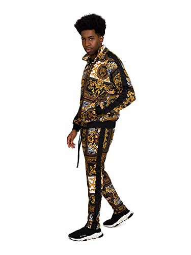 G-Style USA Men's Luxury Track Suit ST552 - Black - Medium - V-D42