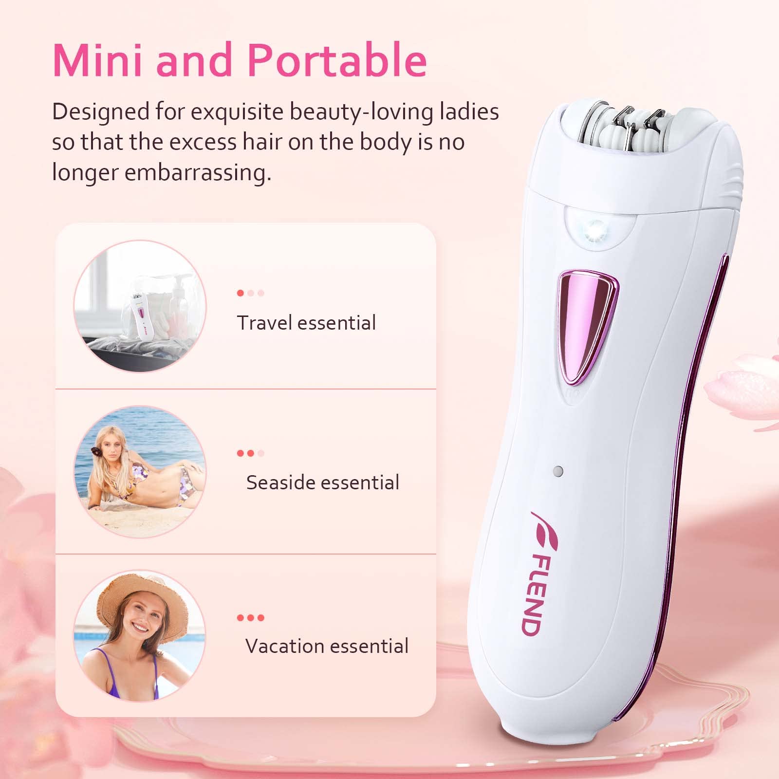 Flend. Epilator Facial Smooth Glide for Women Face Hair Remover Bikini Arm Leg Underarm Removal Epilators Epilator#0919