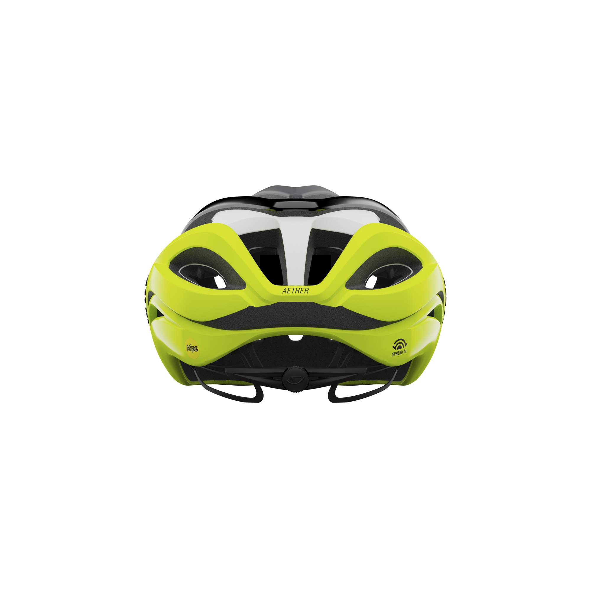 Giro Aether Spherical Adult Road Cycling Helmet - Matte Black Fade/Highlight Yellow (2021), Medium