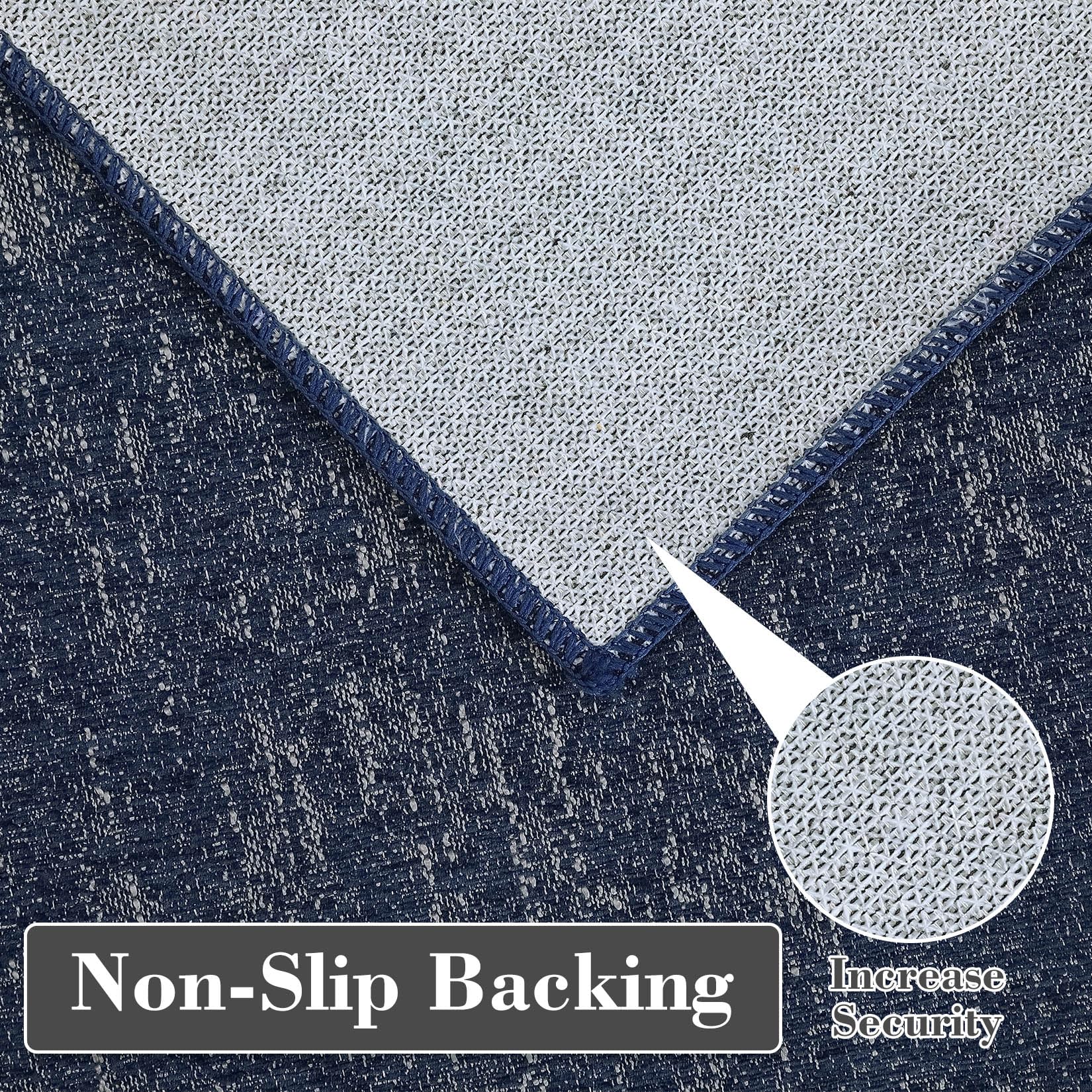 LUXLOOM Washable Runner Rug 2x6 Entryway Rug Modern Non Slip Kitchen Rugs Bathroom Rugs Solid Navy Blue Rugs for Bedroom Throw Rugs Chenille Stain Resistant Carpet for Laundry Hallway 2'x6' Navy Blue