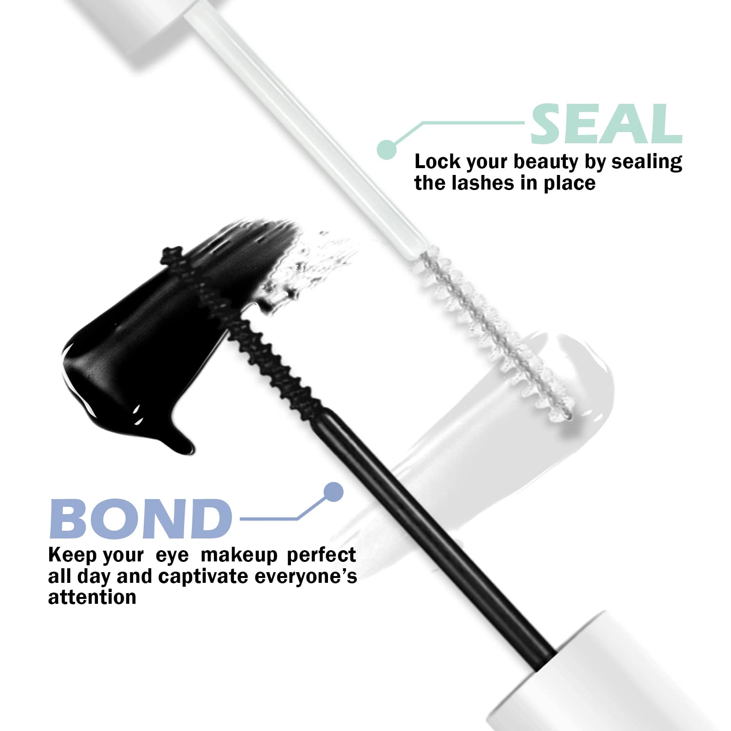 IKVVOM Lash Bond and Seal, Cluster Eyelash Glue for DIY Eyelash Extension, Cluster Lash Adhesive Infused with Biotin and Vitamin E, Super Strong Hold & Latex Free.