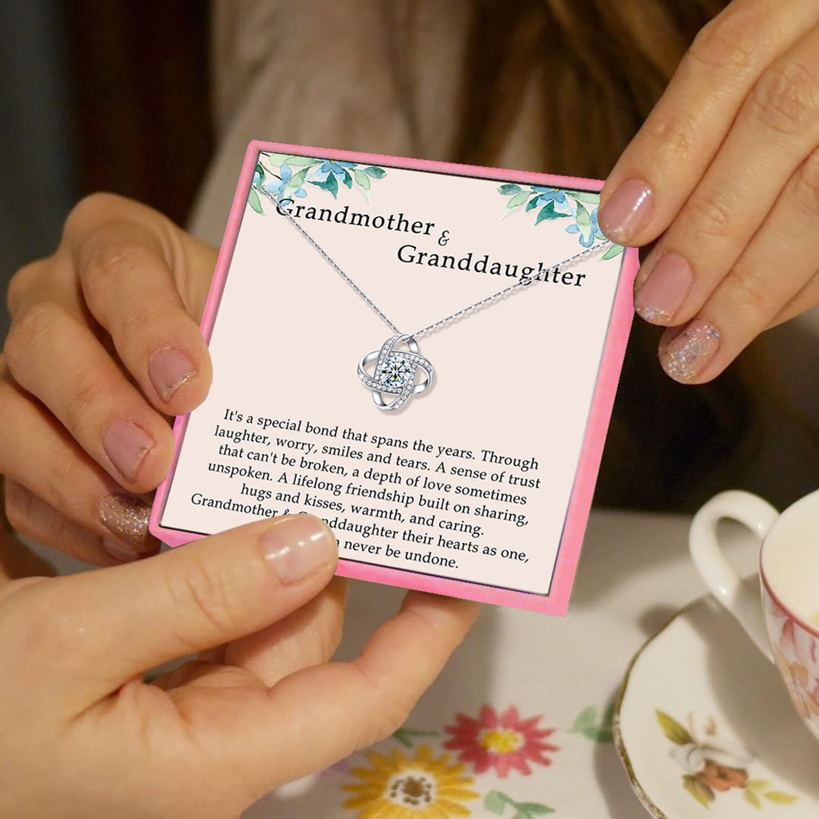 Grandma Granddaughter Necklace, Gifts for Grandma
