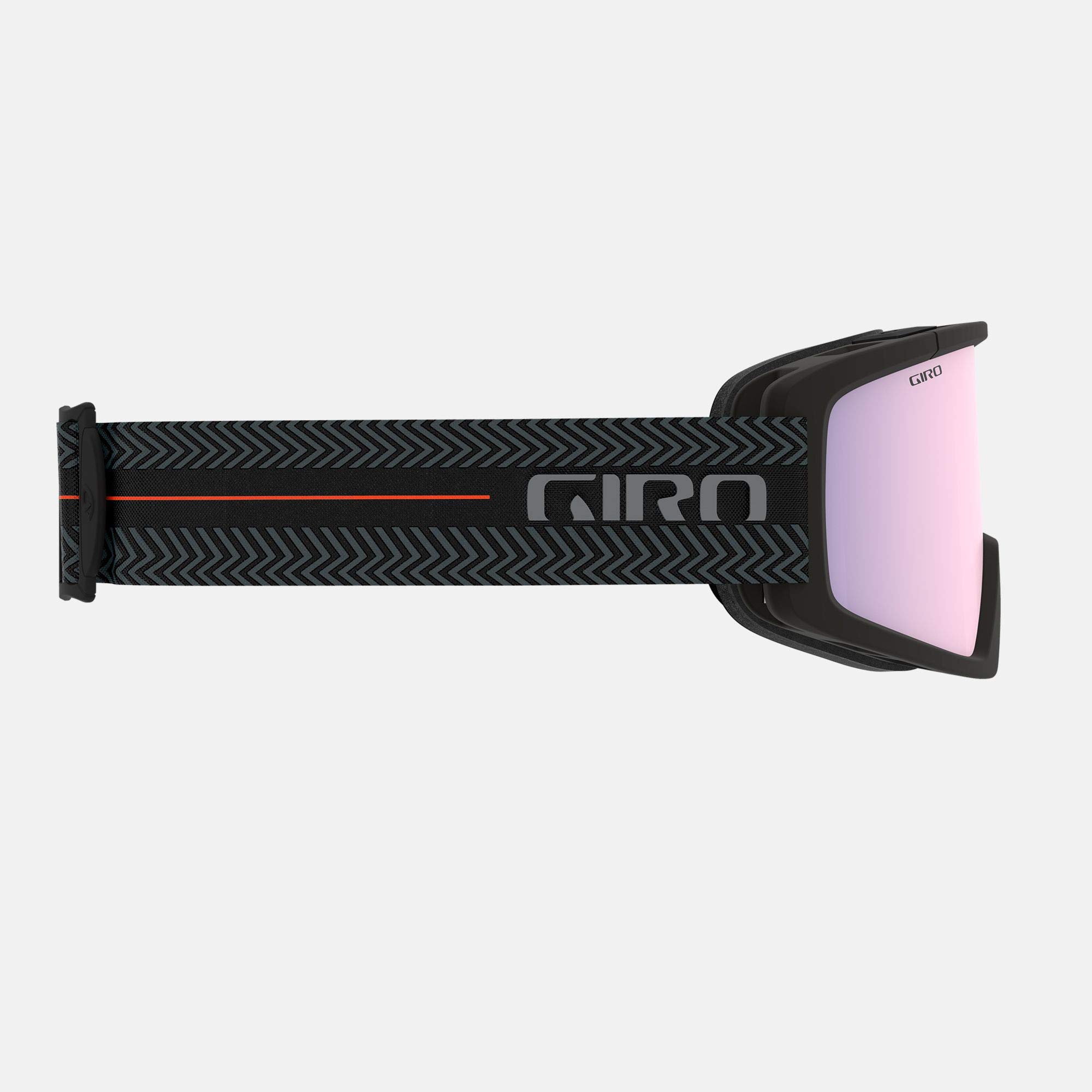 Giro Blok Ski Goggles - Snowboard Goggles for Men & Youth - Black Techline Strap with Vivid Ember Lens