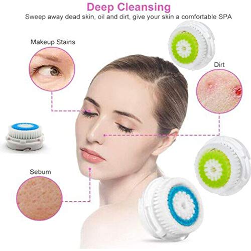 Facial Cleansing Brush Heads,Face Brush Head Replacements Compatible with Clarisonic Mia 1, Mia 2, Mia Fit, Alpha Fit, Smart Profile Uplift,Deep Pore and Sensitive(6 Pack)