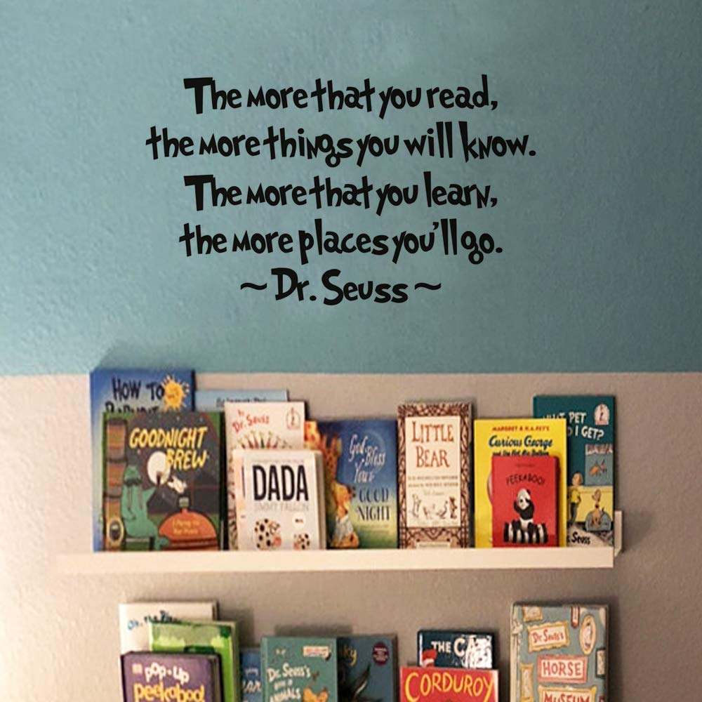 Kids Room Decals Inspirational Quotes Baby Bedroom Wall Stickers Nursery Decor, Dr.Seuss Saying Decals