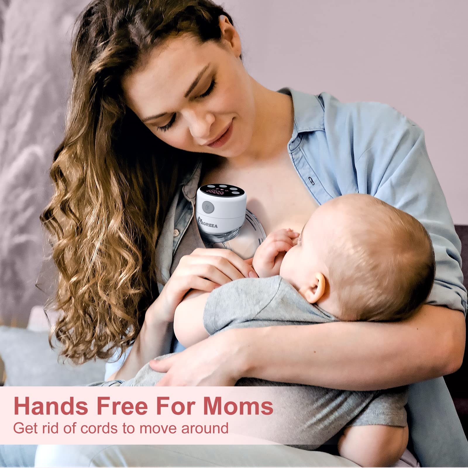 IAGREEA S12 Wearable Breast Pump Hands Free, 3 Modes & 12 Levels Wireless Electric Breast Pump, Memory Function, Low Noise & Painless Brestfeeding Pump, Portable Breast Pump with Massager, 24mm Flange