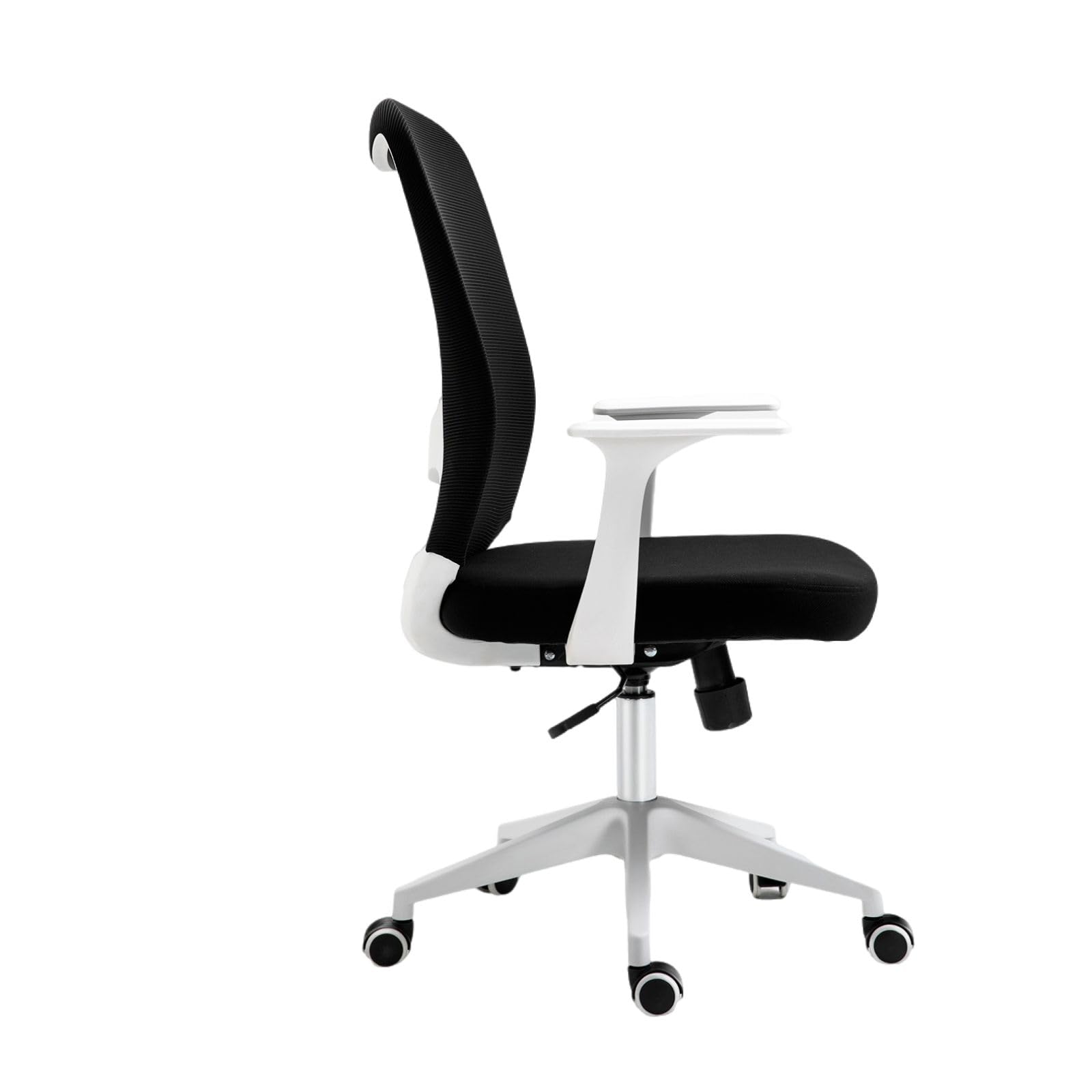 Ergonomic Office Chair Adjustable Computer Desk Chair Comfy Mesh Gaming Chair Mid Back Rolling Executive Office Chair for Home Office,School (White and Black)