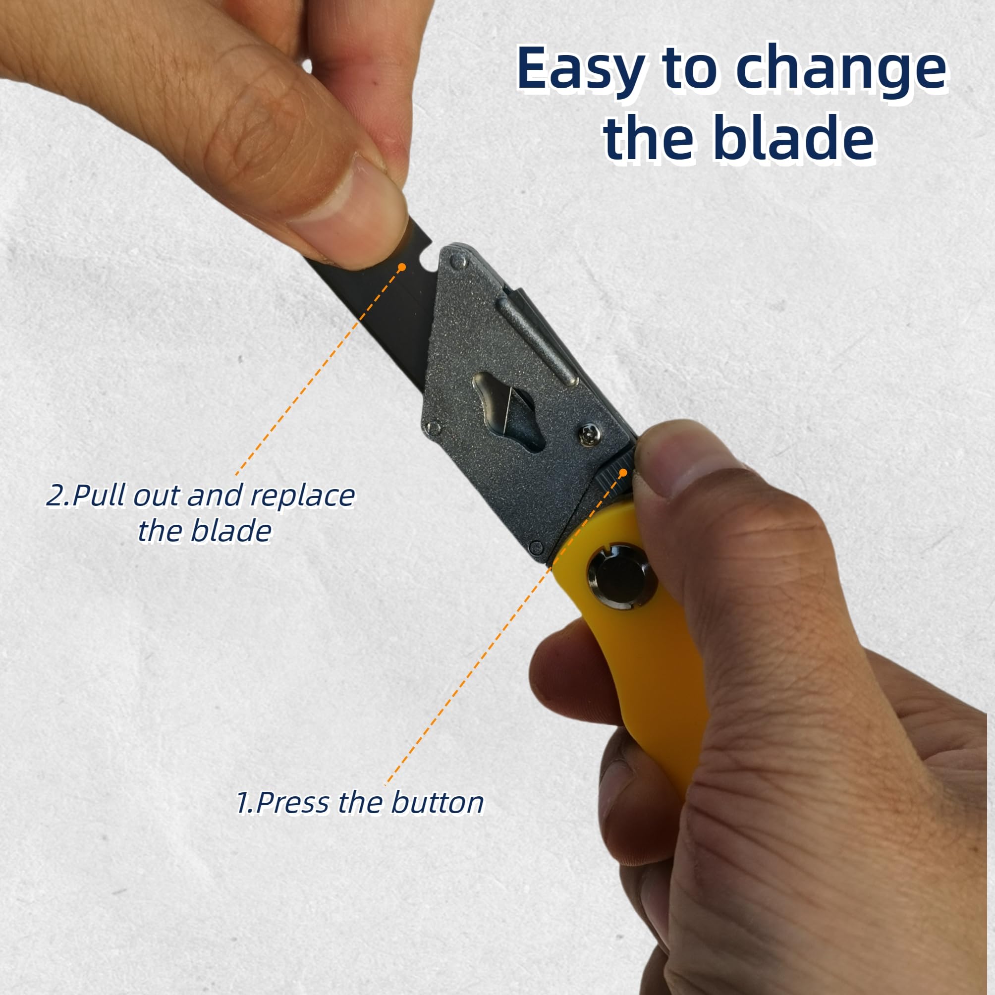 Knifsincisiv 4 Pack Folding Box Cutter Utility Knife Folding with Extra 20 Blades, Foldable Box Cutters for Cartons Boxes Cardboard Cutter, Razor Knife Utility Knives Box Opener Cutter for Light Duty