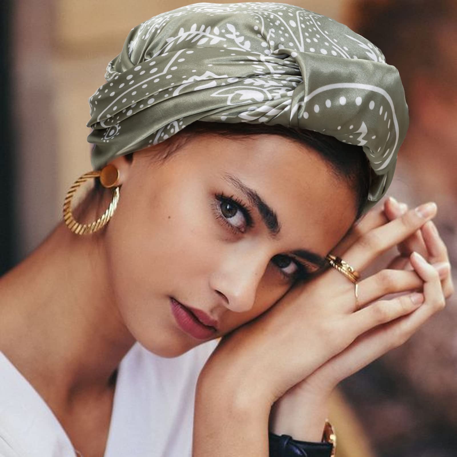 HBselect 4PCS Head Scarf for Women 35β Head Scarves Silk Like Satin Neck Scarfs Square Bandana Hair Wraps Scarf for Sleeping