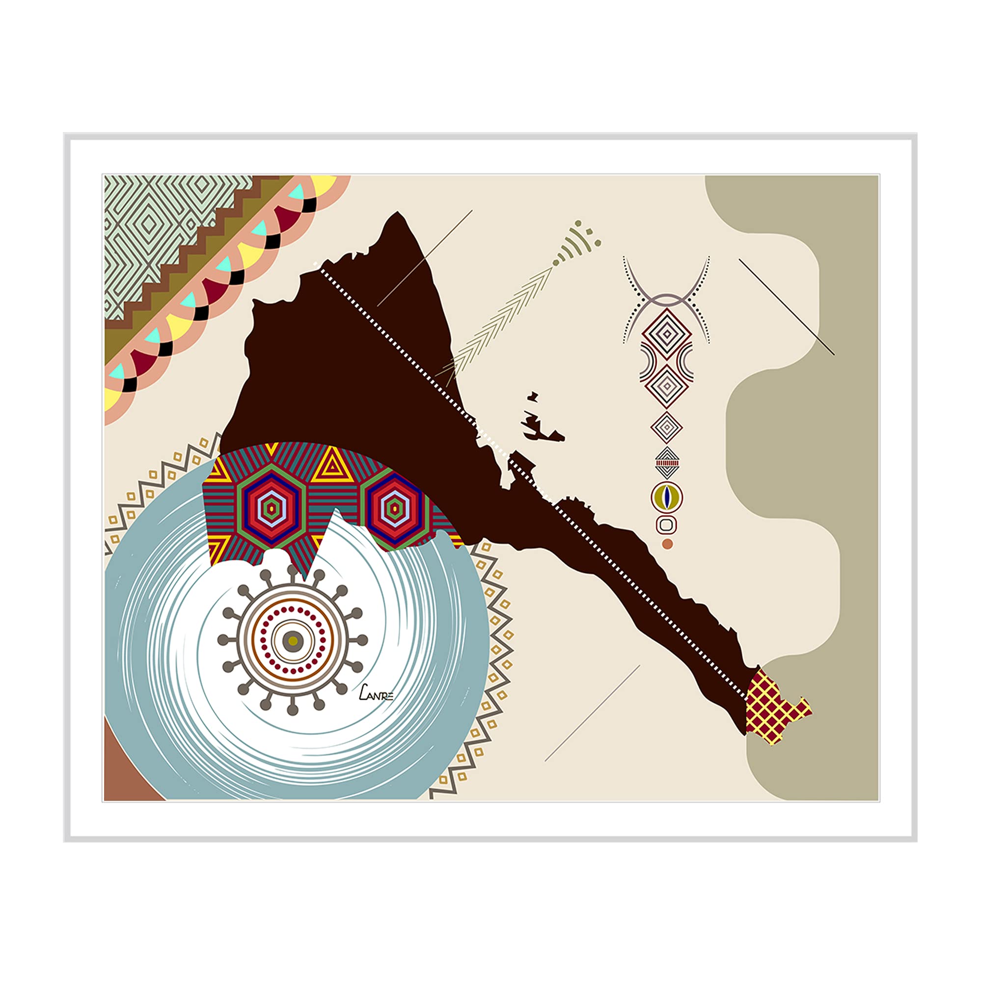Eritrea Map Art Print Asmara Poster East African Abstract Painting Decor Unframed