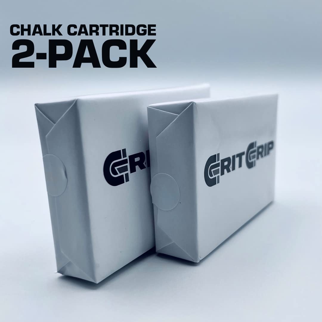 GRITGRIP - 2 Chalk Block Cartridges - 100% Pure Magnesium Carbonate. for Better Grip in Weightlifting, Bars, Gymnastics, Rock Climbing, Gym.
