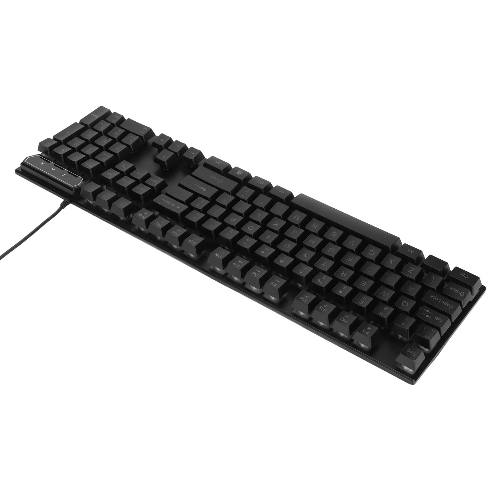 Keyboard and Mouse Combo, 104 Keys Wired USB Mouse and Keyboard Set, Waterproof Ergonomic Keyboard LED Backlit, Keyboard Mouse Set for Gaming (D280 Suit Word Through Black)