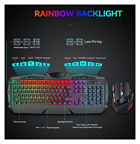 Keyboards Gaming Keyboard Mouse Multimedia Office Mechanical Large Keyboard and Mouse Set Video Games