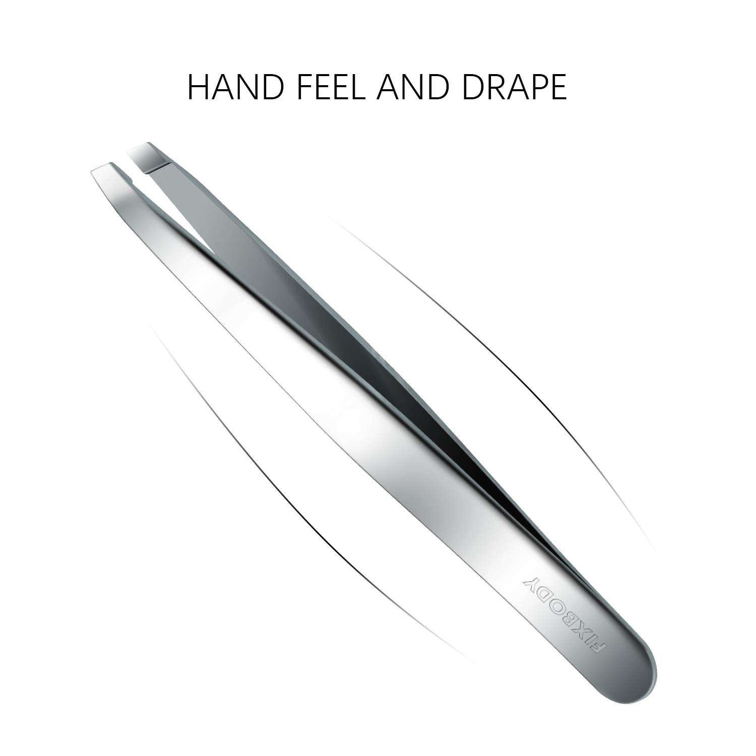 FIXBODY Stainless Steel Eyebrows Plucking Tweezers, Precision Slant and Pointed Eyebrows Tweezer Set for Ingrown Hair, Silver
