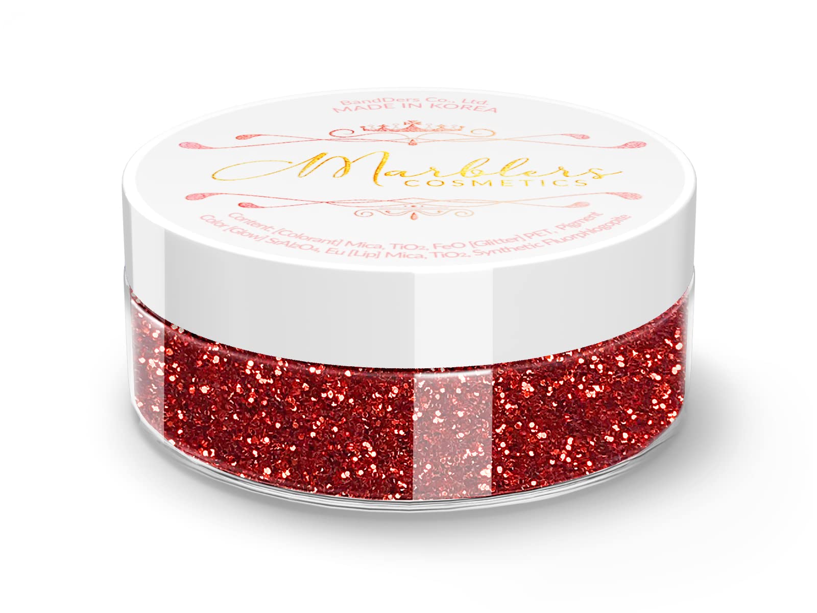 MARBLERS Twinkle Face & Body Glitter [Santa Red] 0.18oz (5g) | Fine | Non-Toxic | Vegan | Cruelty-Free | Ethically Sourced | Festival Makeup | Eye, Hair, Nail, Eyeshadow | Cosmetic Grade