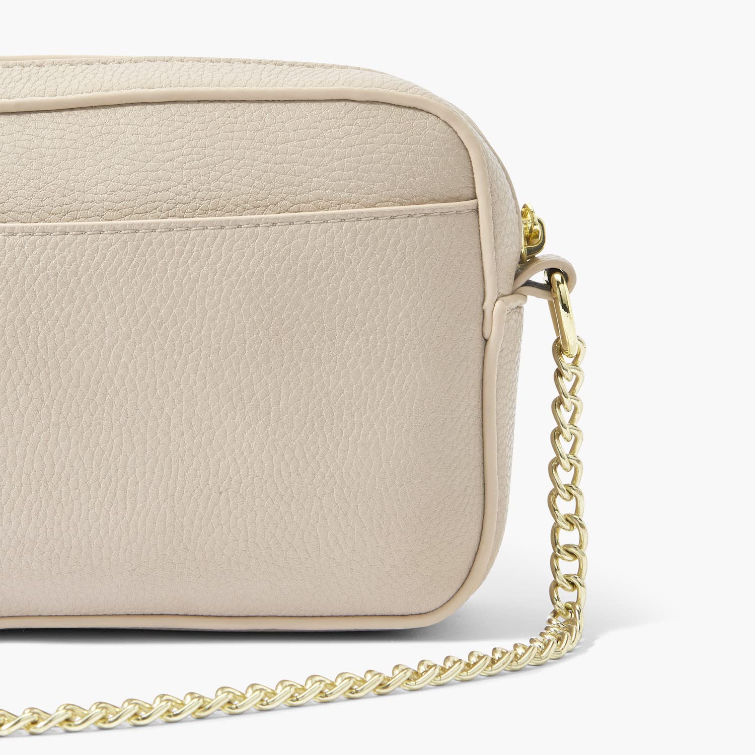 KATIE LOXTON Millie Small Womens Vegan Leather Chain Strap Mini Crossbody Clutch Handbag Purse Taupe