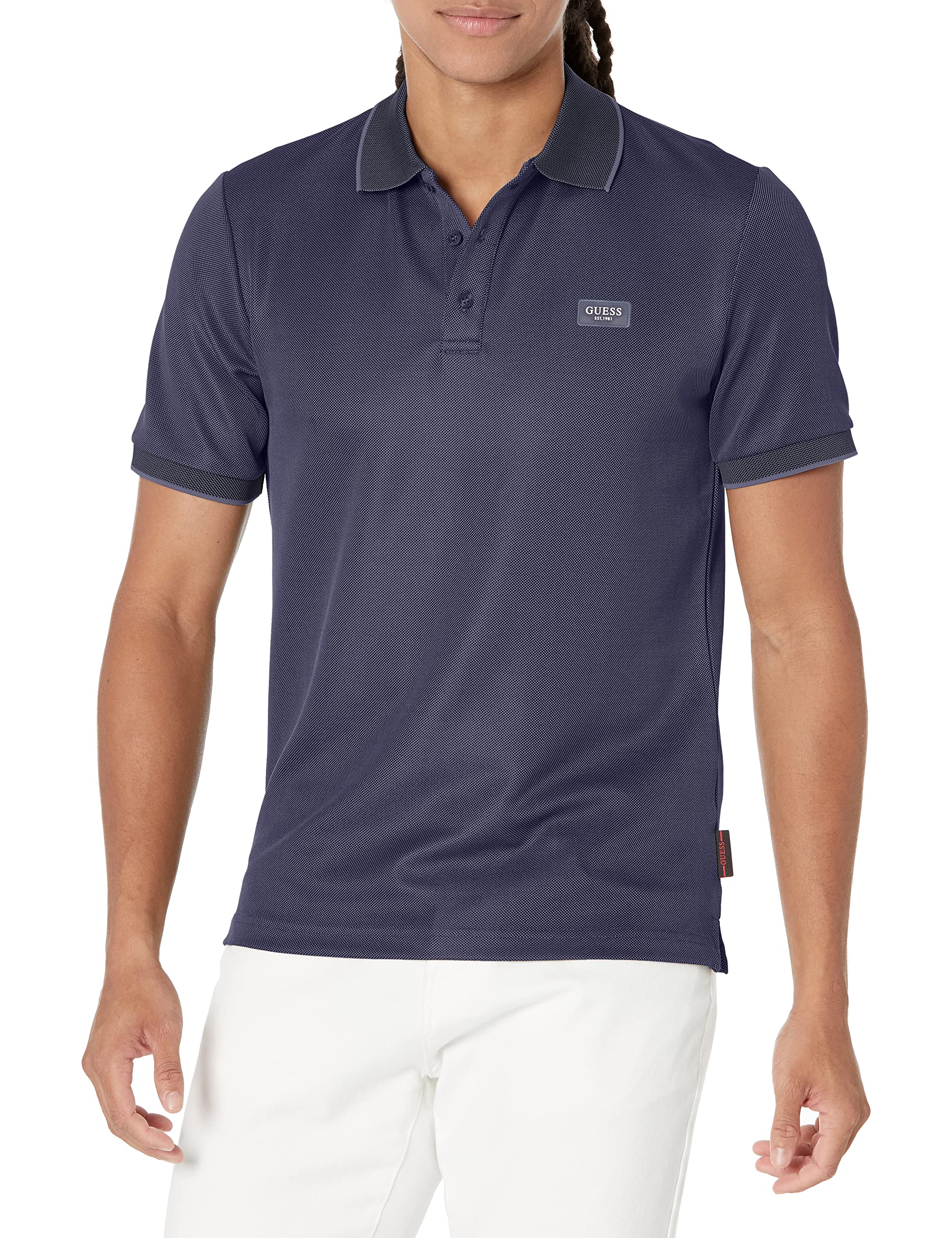 GUESS Men's Veit Polo, Smart Blue, L