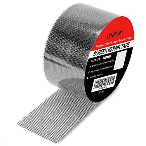 Window Screen Repair Kit Tape Fiberglass Repair Kit for Window Screen and Screen Door Tears Holes 3-Layer Strong Adhesive Window Screen Mesh Repair Waterproof Screen Repair Kit(2"×80 ")Grey