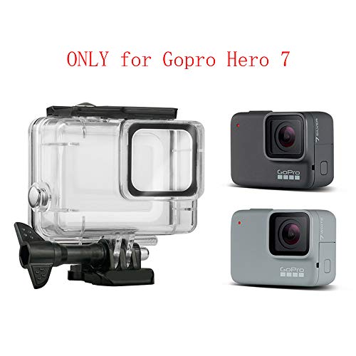 for Waterproof Go pro Hero 7 Silver/White Housing for Protective Rotective Underwater Dive Hero 7 Silver/White Case Transparent